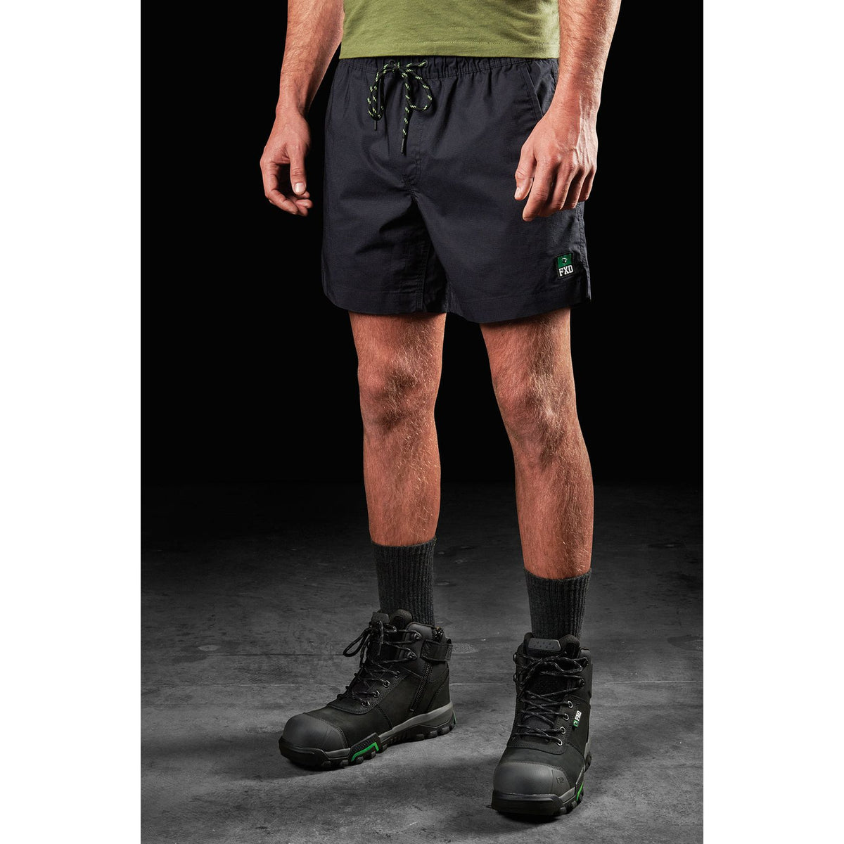 FXD WS.4 REPREVE® Elastic Waist Work Shorts – Black | WorkWearPro